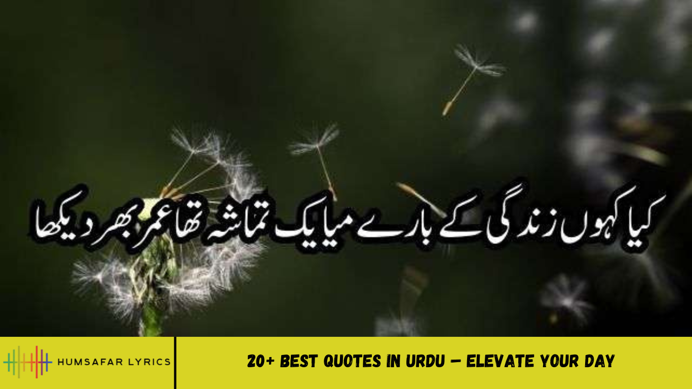 20+ Best quotes in Urdu – Elevate Your Day - Humsafar Lyrics